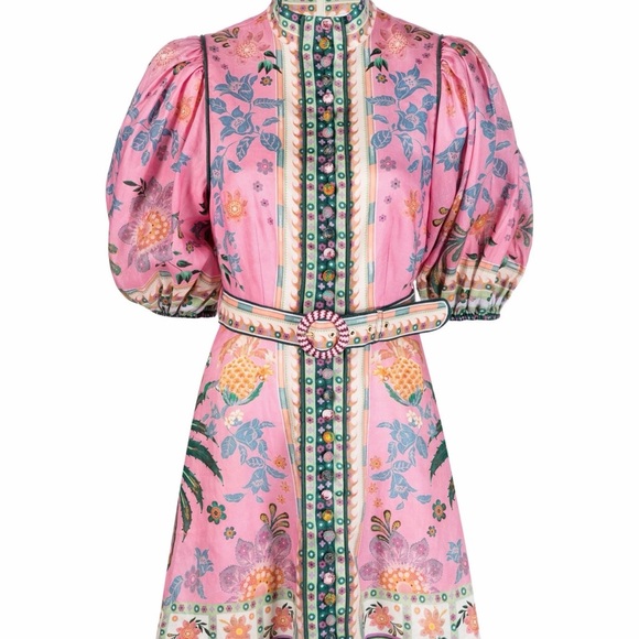 Zimmermann | Dresses | Zimmermann Pink Floral Long Sleeve Dress | Poshmark
